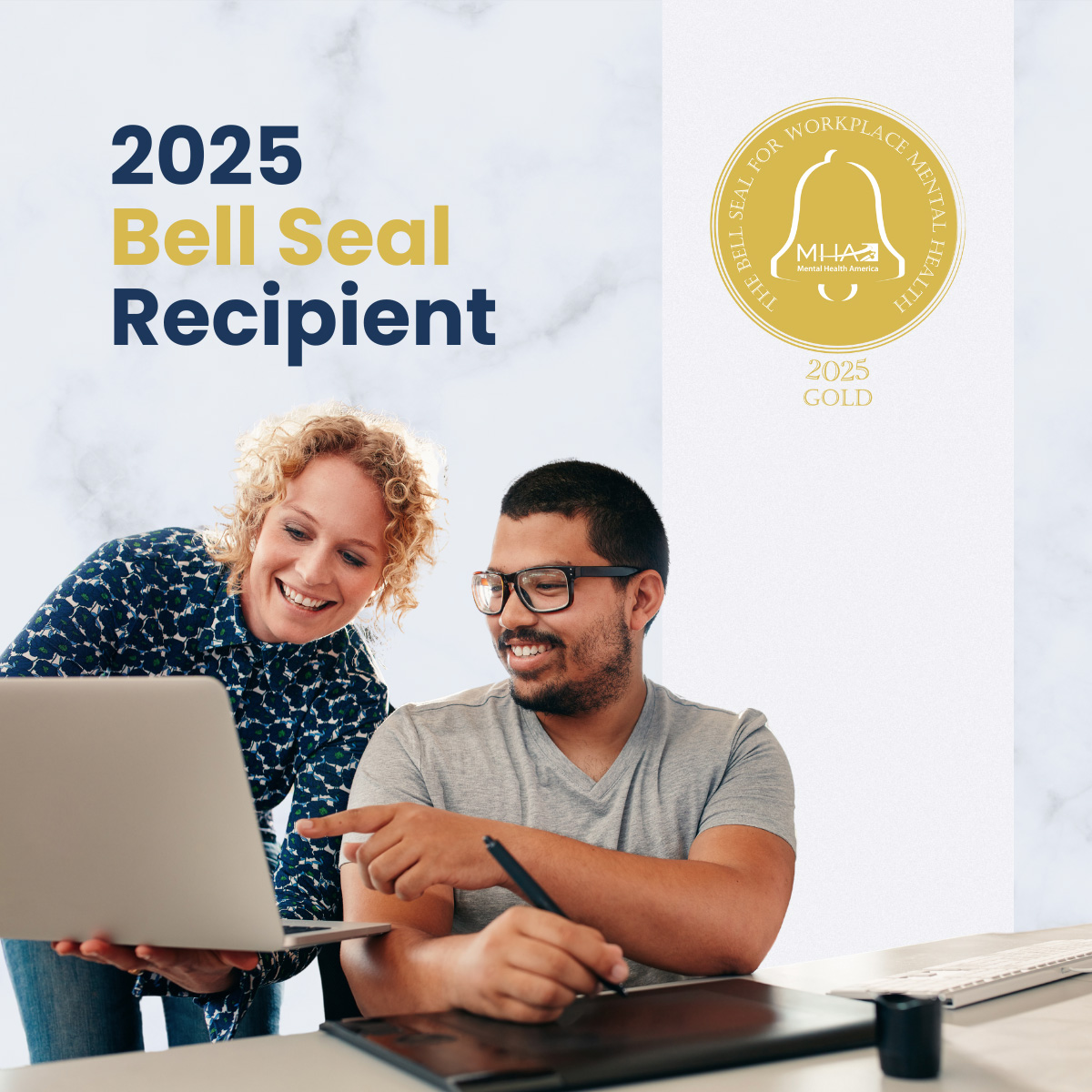 2025 Gold-Level Bell Seal for Workplace Mental Health from MHA